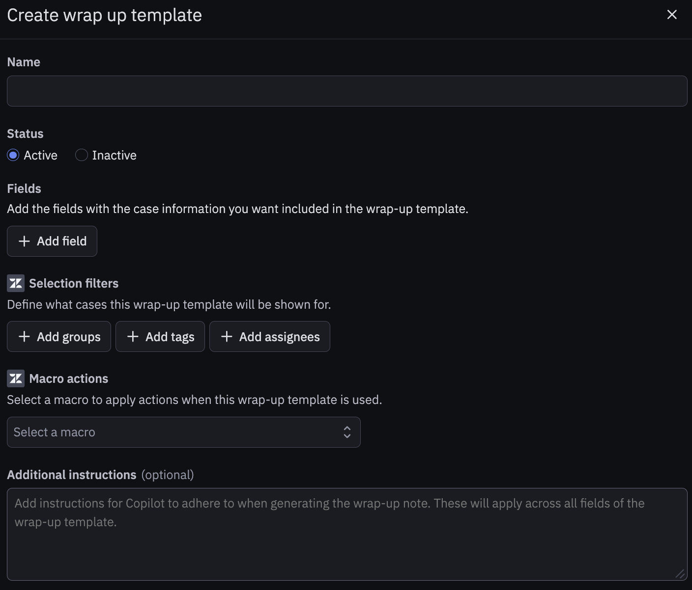 Wrap up templates – Assembled